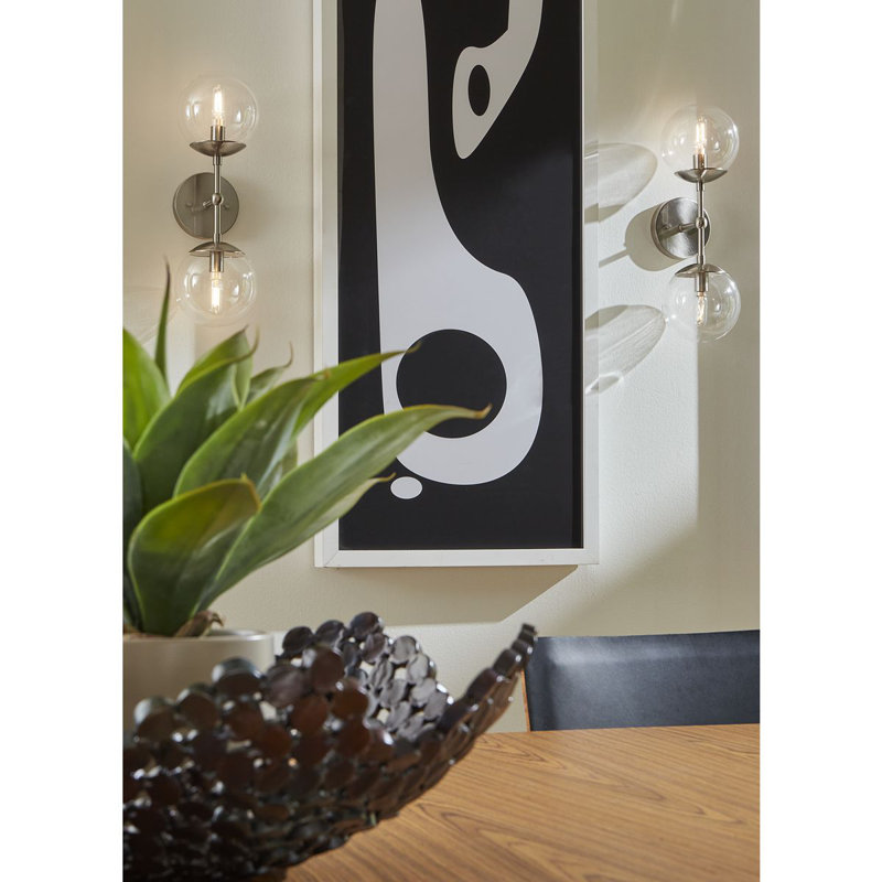 Birch Lane™ Barnhill 2 - Light Steel Armed Wall Sconce & Reviews | Wayfair